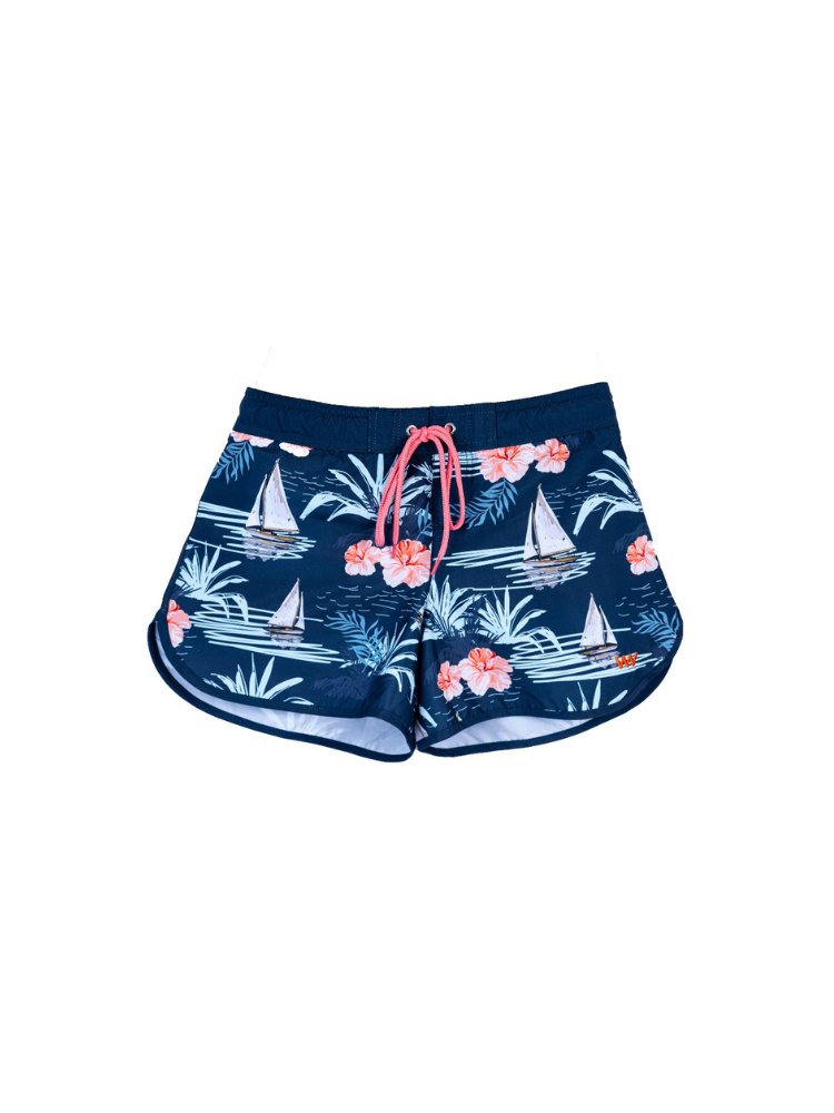 Ladies Shorts Navy/ Floral & Boat Print - TBH - The Brand Hub